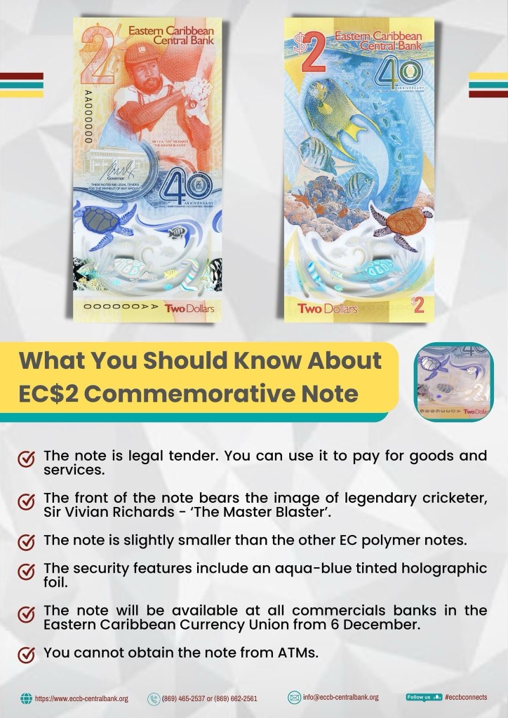 ECCB launches polymer $2 note in the Eastern Caribbean – One News SVG