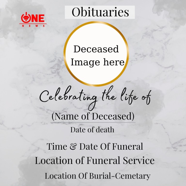 Obituaries – One News SVG